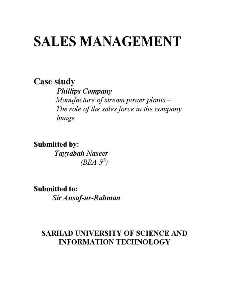 Sales Management: Case Study | PDF | Sales | Social Networking Service