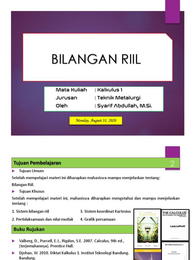 Pertemuan 1 Bilangan Riil | PDF