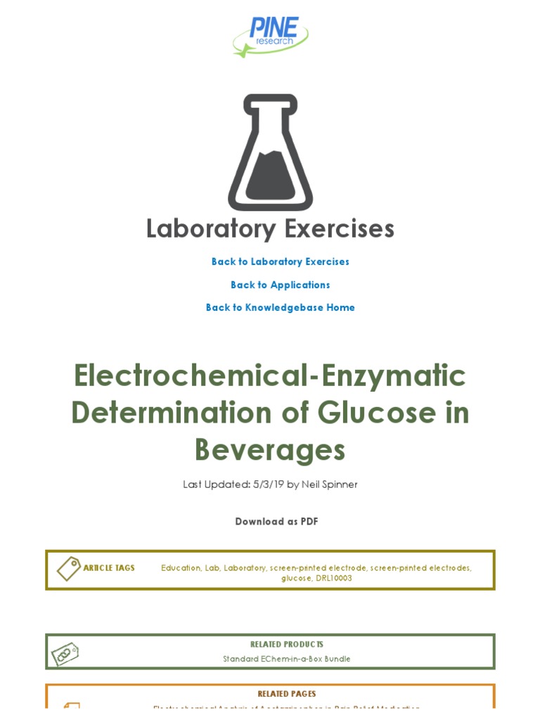 Electrochemical-Enzymatic Determination of Glucose in Beverages - Pine ...