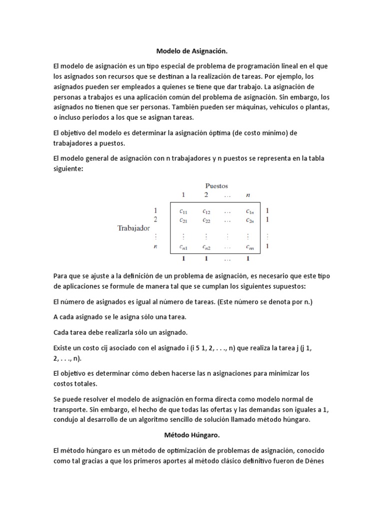 Modelo de Asignación y Transporte Actividad | PDF | Matriz (Matemáticas ...