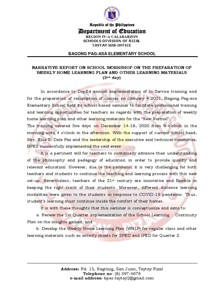 Department of Education: Region Iv-A Calabarzon Schools Division of ...