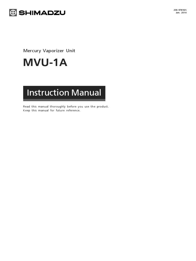 Mercury Vaporizer Unit MVU-1A Instruction Manual | PDF | Sulfuric Acid ...