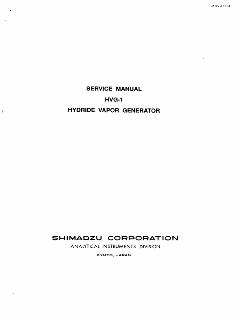 Service Manual HVG-1 Hydride Vapor Generator | PDF