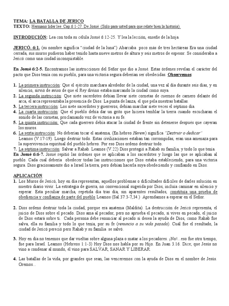 La Batalla de Jerico | PDF | Pecado | Joshua