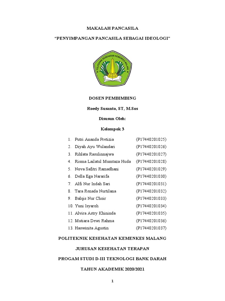 Kelompok 3 Pancasila - TBD 1a | PDF | Ilmu Sosial