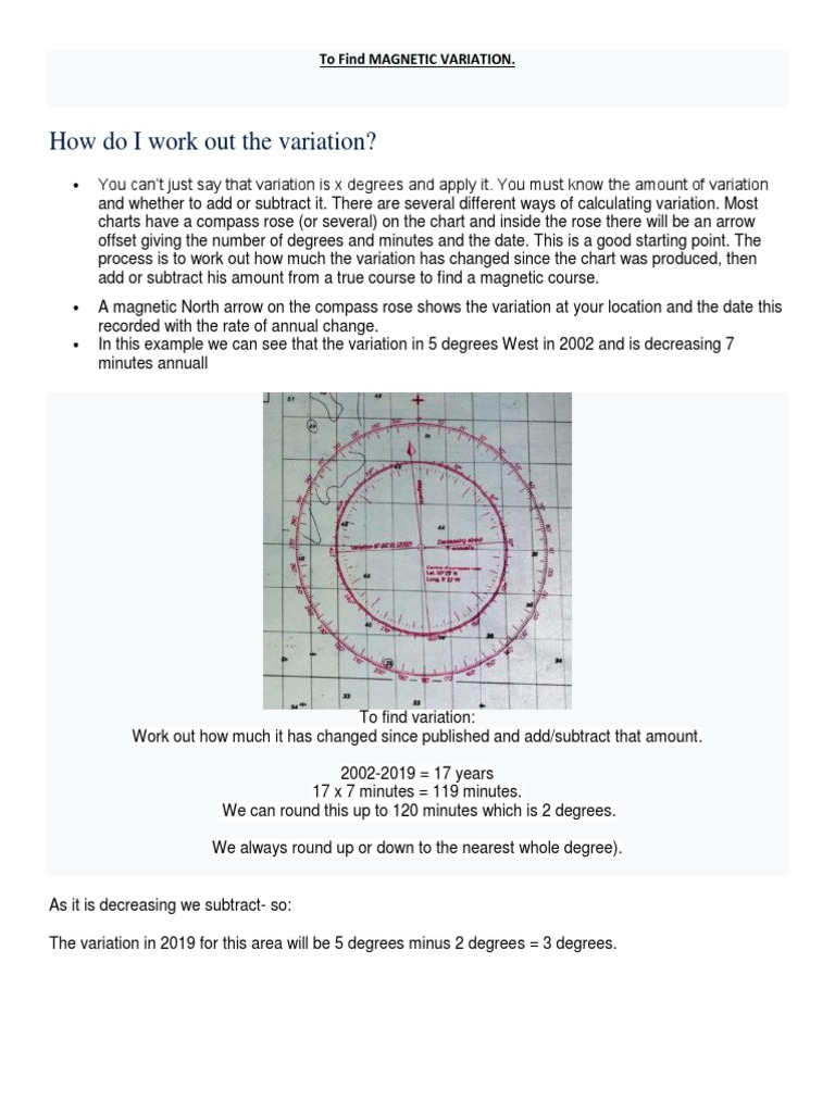 To Find Magnetic Variation | PDF