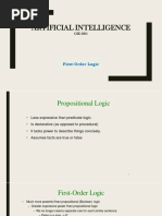 First Order Logic: Artificial Intelligence COSC-3112 Ms. Humaira Anwer ...