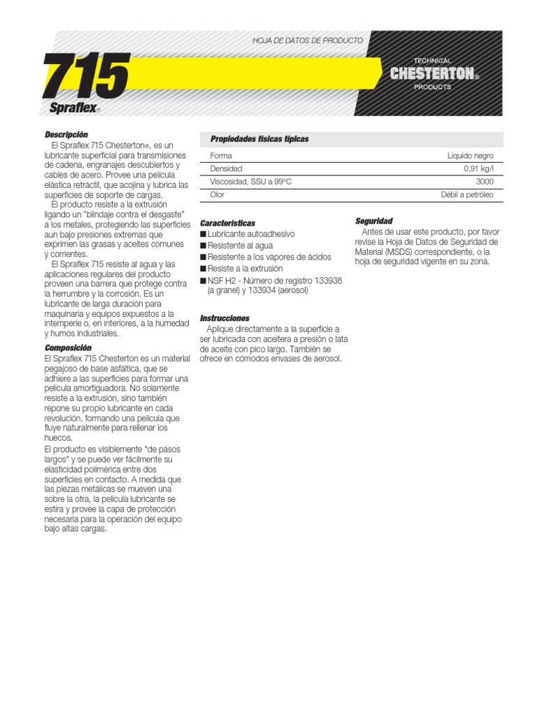 HT 715 Spraflex Negro | PDF | Lubricante | Extrusión