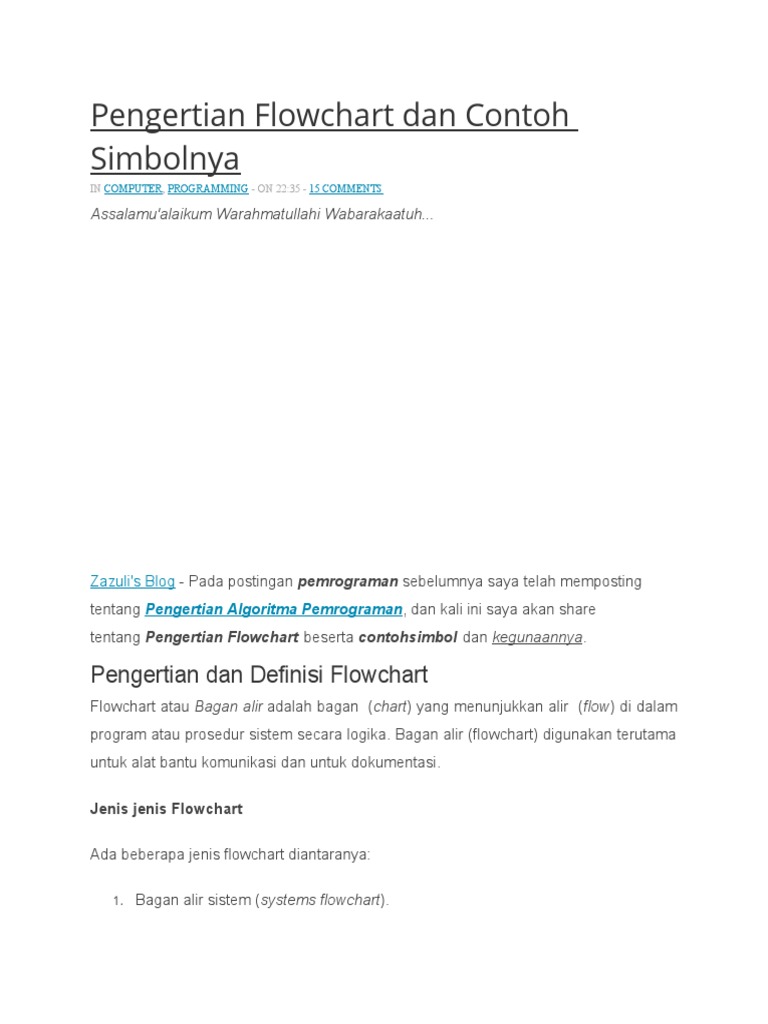 Pengertian Flowchart Dan Contoh Simbolnya | PDF | Bisnis
