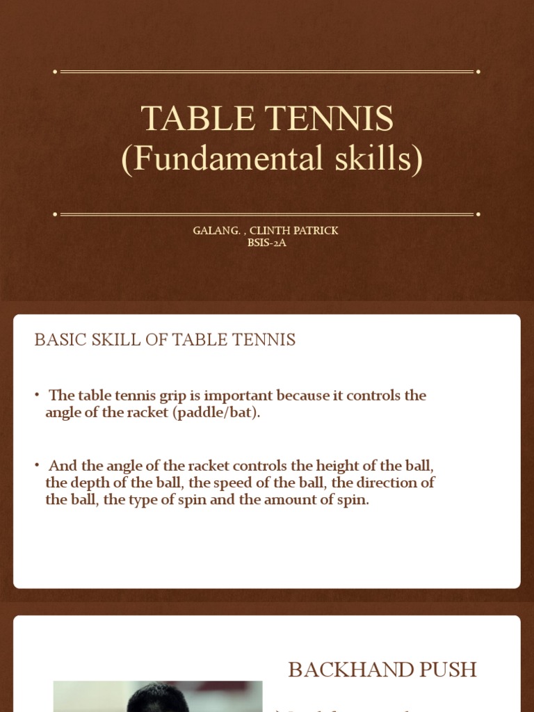 10 Fundamental Skills of Table Tennis | PDF