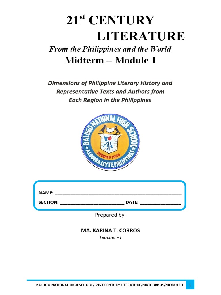 21st Century Literature Module 1 | PDF | Folklore | Human Communication