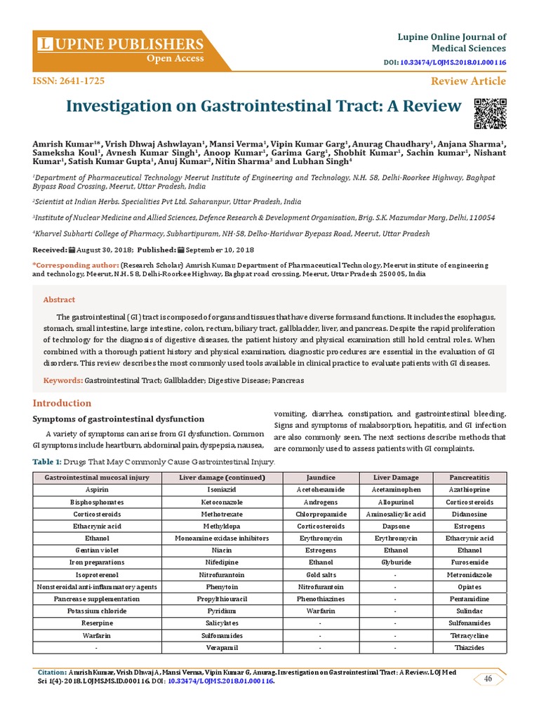Investigation On Gastrointestinal Tract A Review | PDF ...