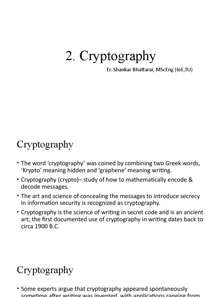 Chapter 2 Cryptography | PDF | Transport Layer Security | Public Key ...