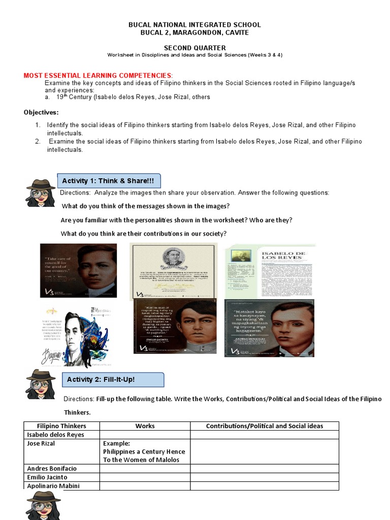 DISS Worksheet 2nd Quarter Weeks 3 4 | PDF | Social Sciences | Feminism