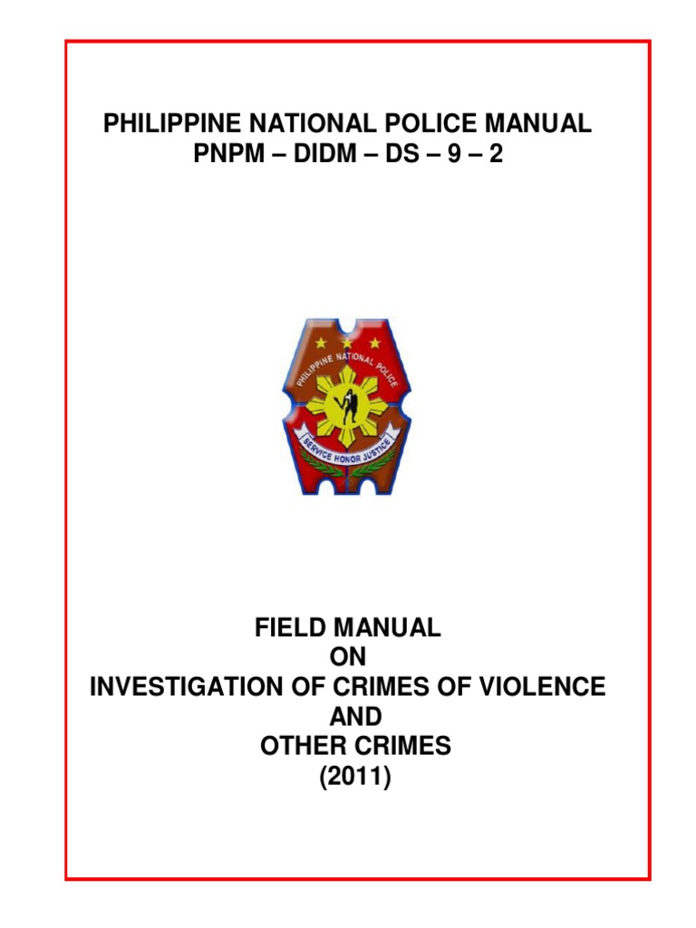 Philippine National Police Manual PNPM - Didm - Ds - 9 - 2 | PDF ...