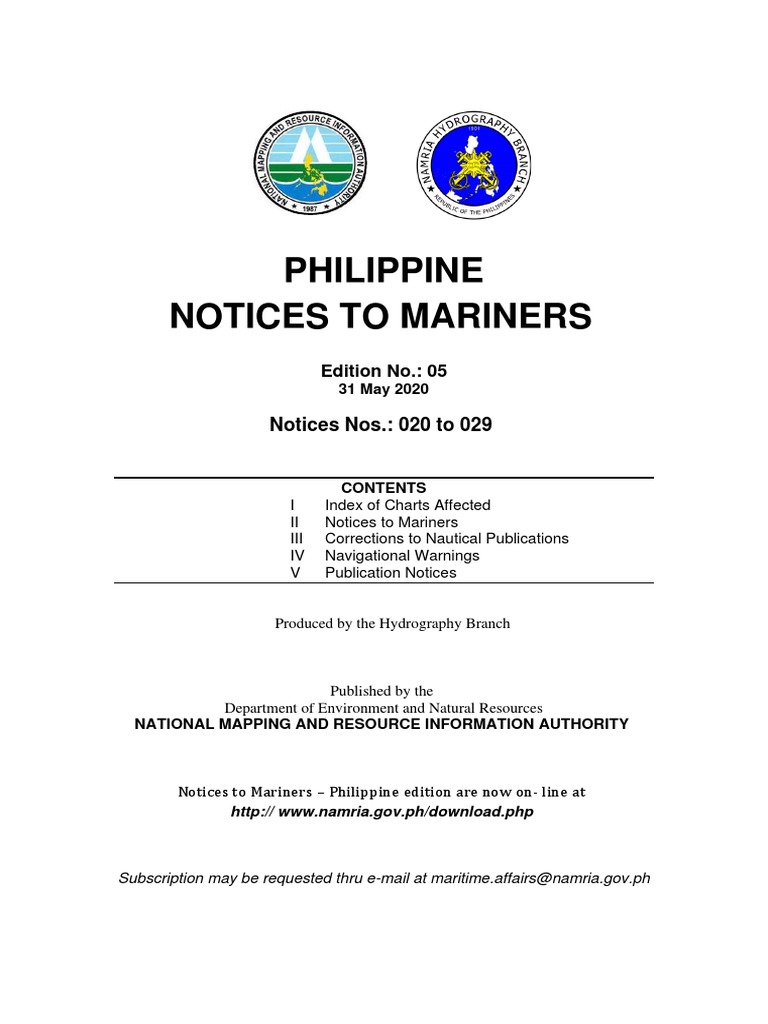 Philippine Notices To Mariners | PDF | Hydrography | Navigation