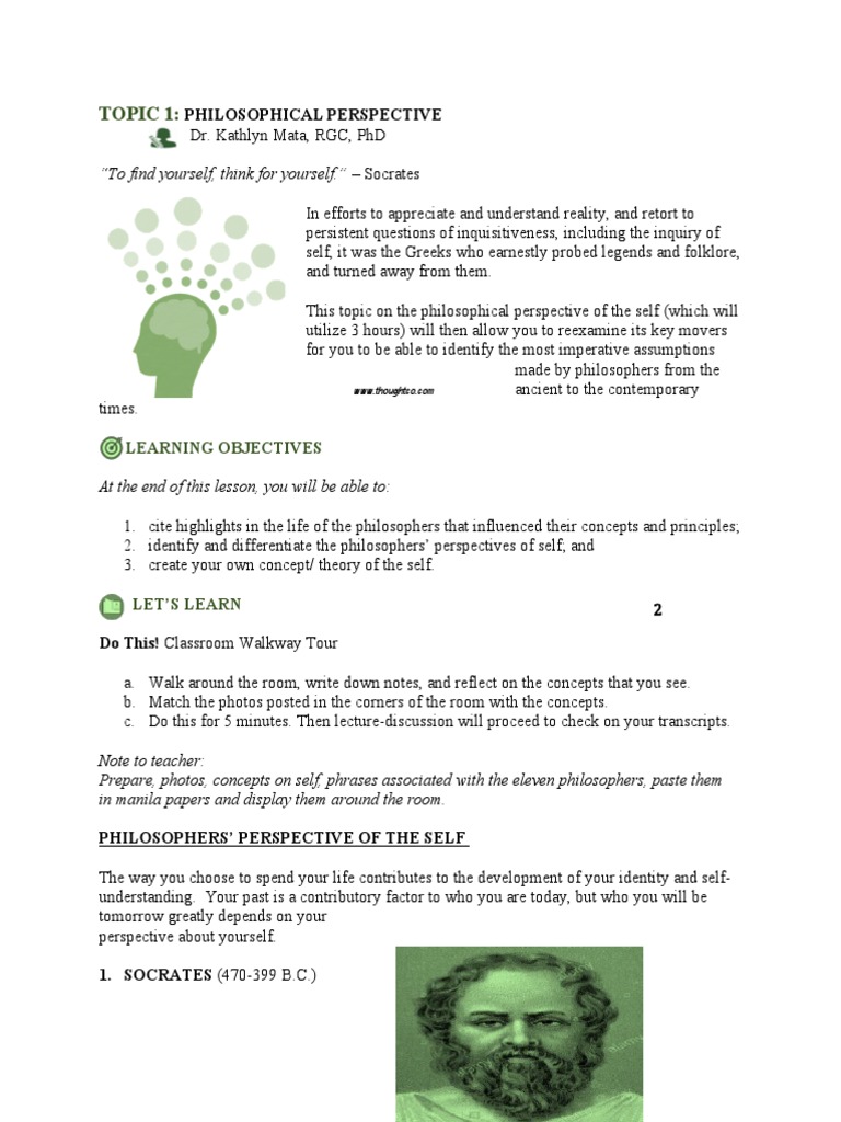 Philosophical Self LENS | PDF | Soul | Mind