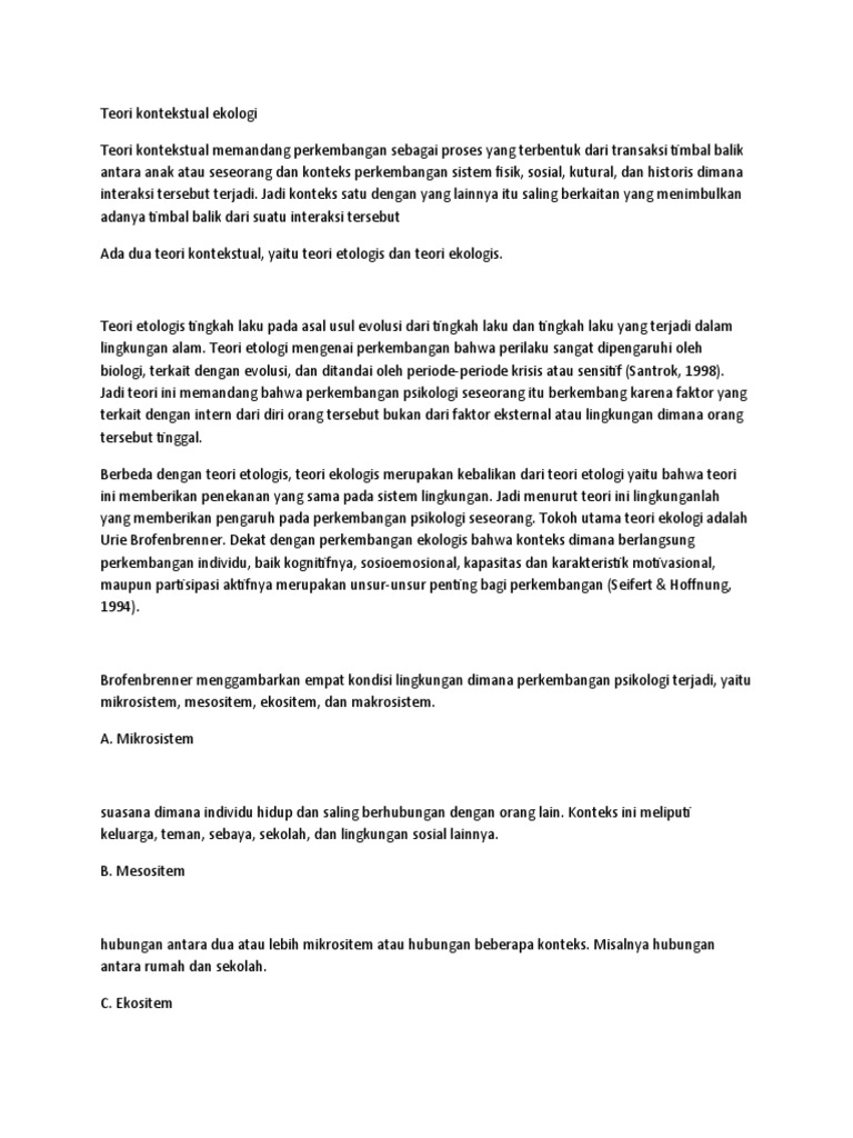 Teori Kontekstual | PDF