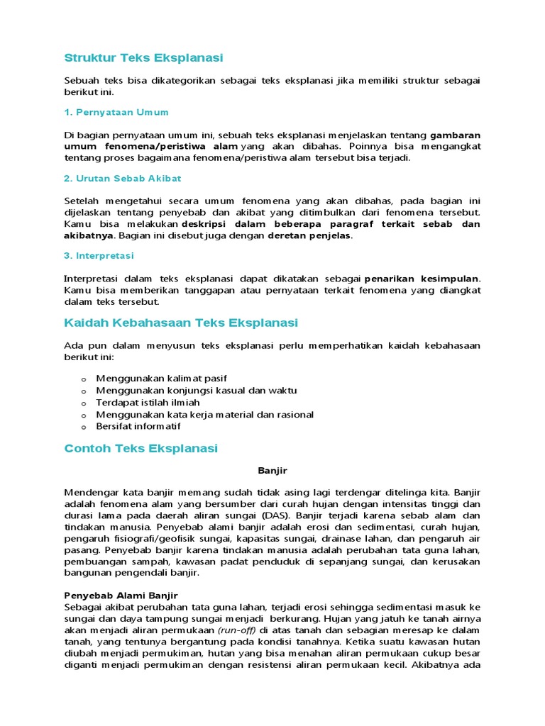 TUGAS ANALISIS Struktur Dan Kebahasaan Teks Eksplanasi | PDF
