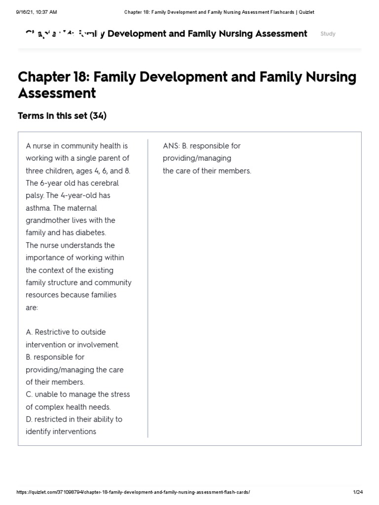 Chapter 18 - Family Development and Family Nursing Assessment ...