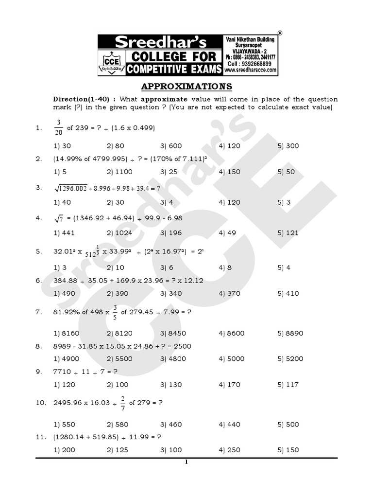 Approximation Techniques in Mathematics | PDF | Arithmetic | Mathematics