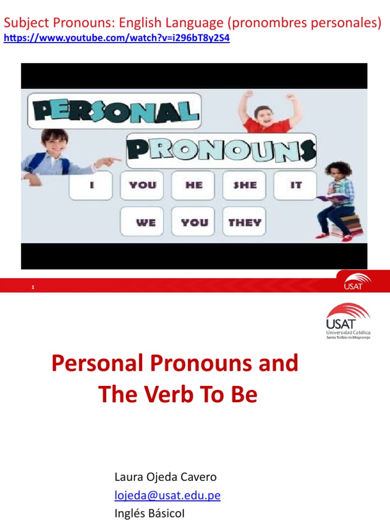 2-Personal Pronouns-The Verb To Be | PDF | Verb | Pronoun