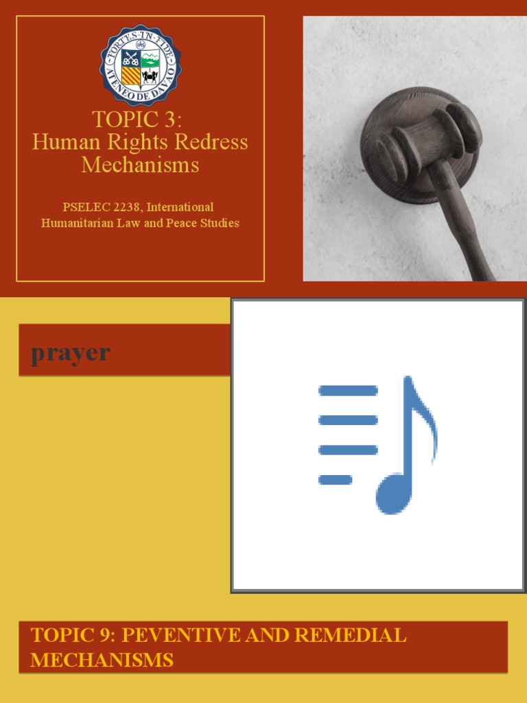 Topic 3 HR Redress Mechanisms | PDF | Human Rights | Habeas Corpus