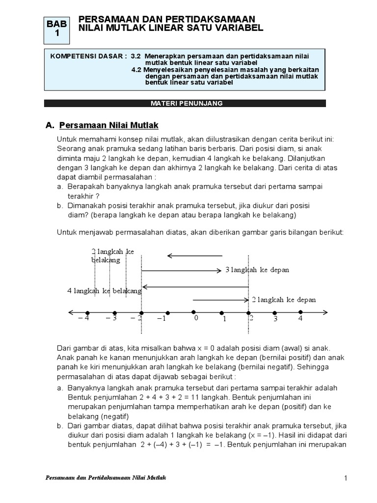 Bab - 1 - Persamaan Nilai Mutlak | PDF