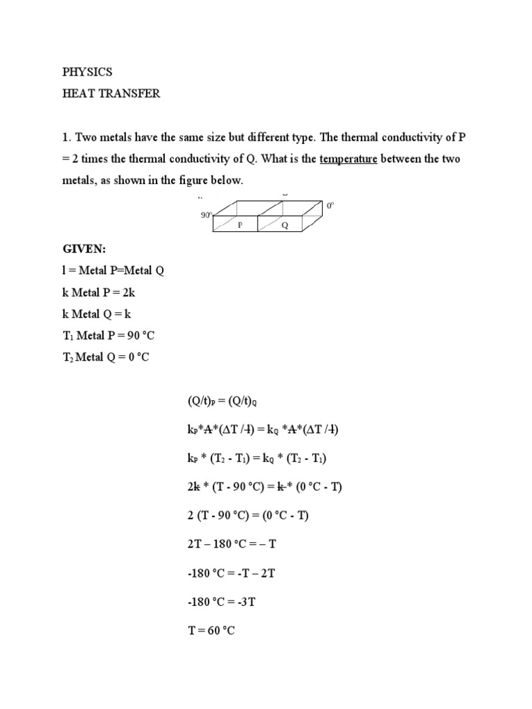 Physics Heat Transfer | PDF | Thermal Conductivity | Thermal Conduction