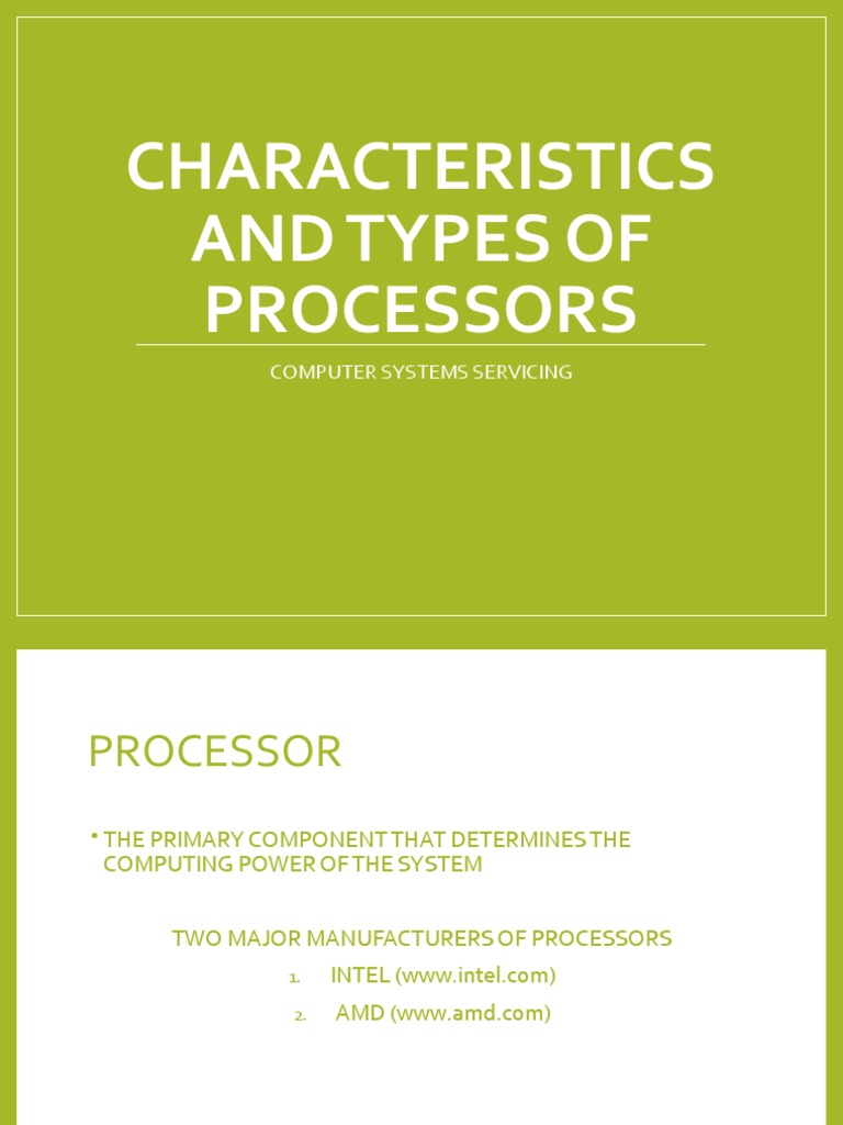 Characteristics and Types of Processors | PDF | Central Processing Unit ...