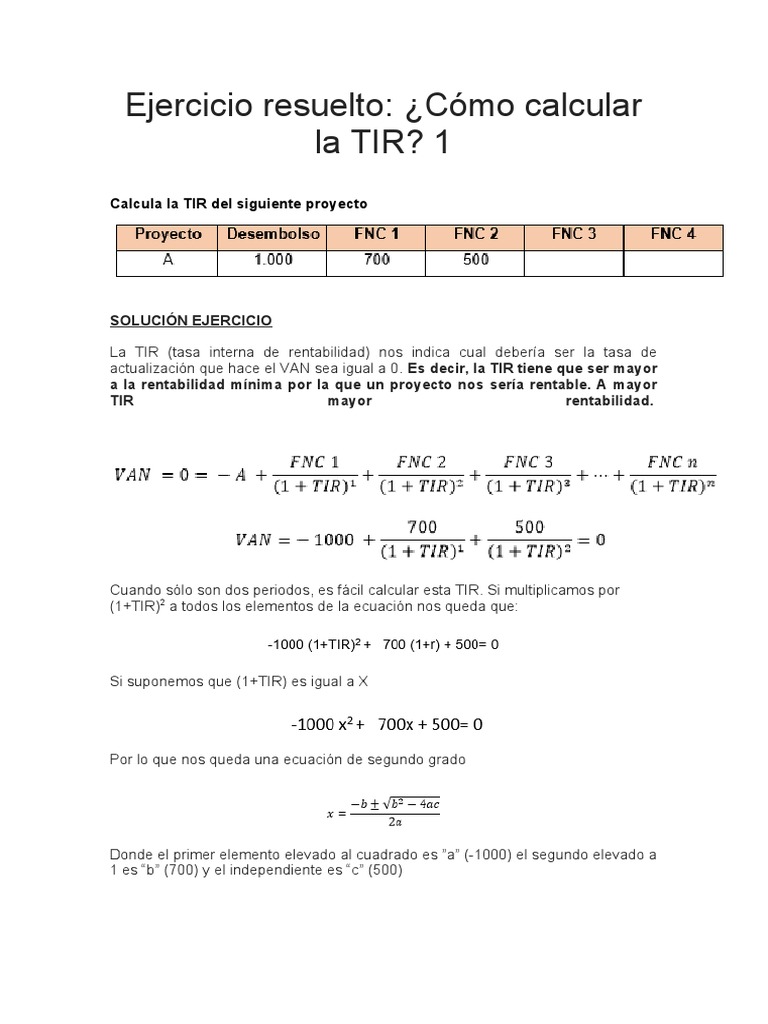 Como Calcular La TIR | PDF