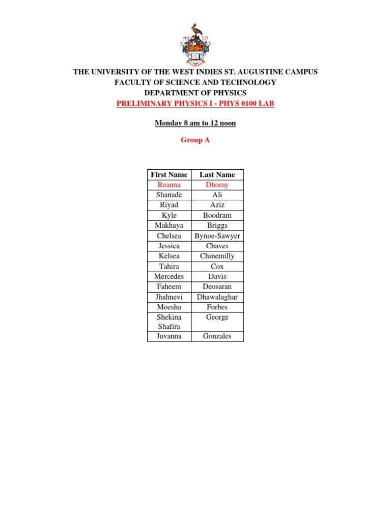 Student Allocations To Lab Sessions 18.10.2020 | PDF