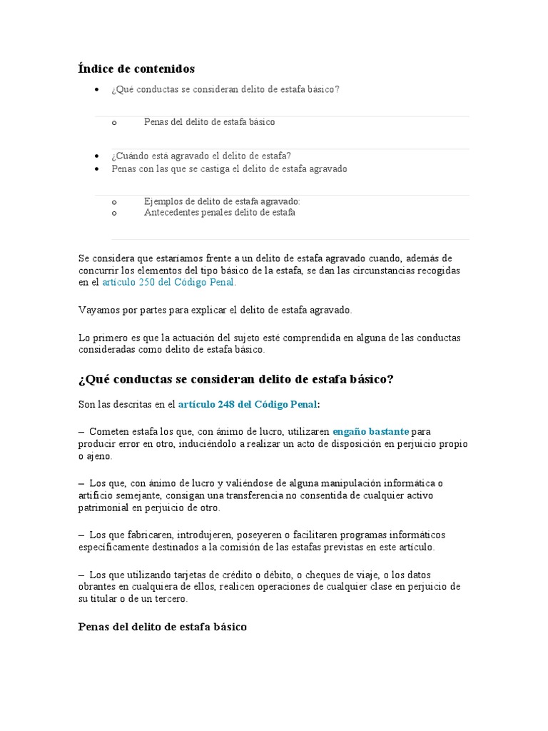 Definiciones de Estafa | PDF | Trucos de confianza | Derecho penal