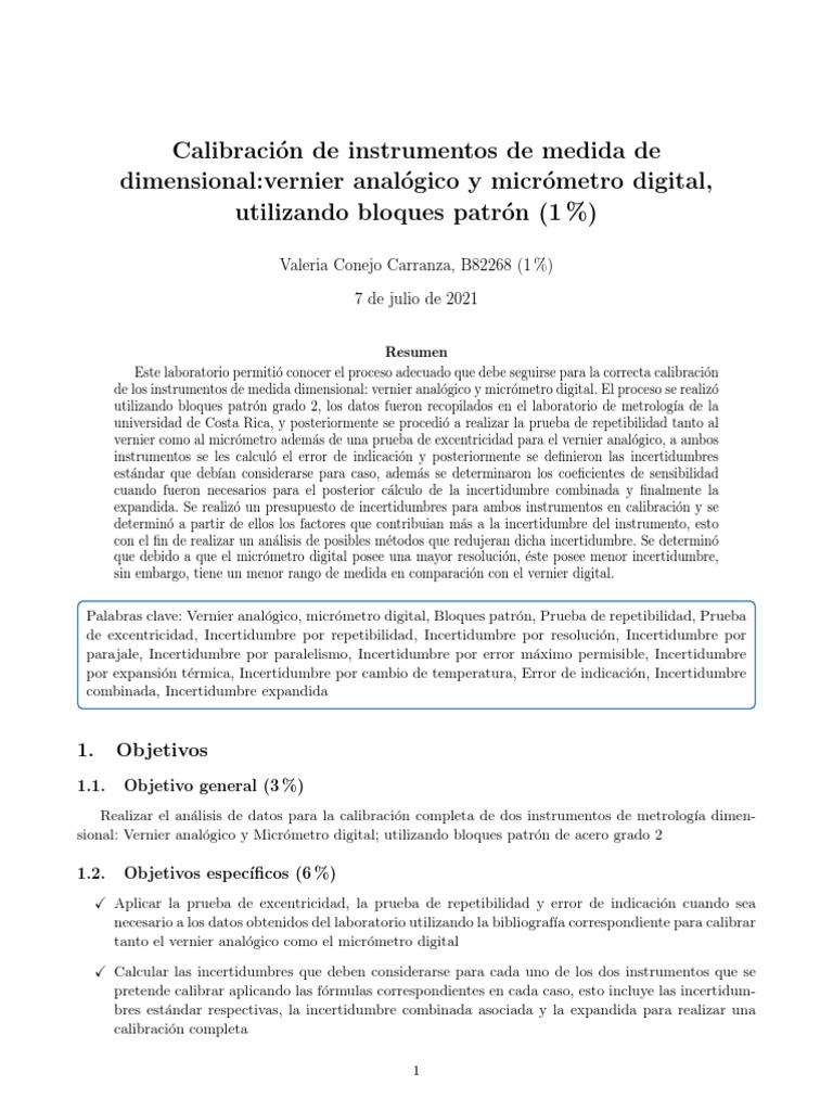 Calibración de Instrumentos de Medida Dimensional | PDF | Calibración ...