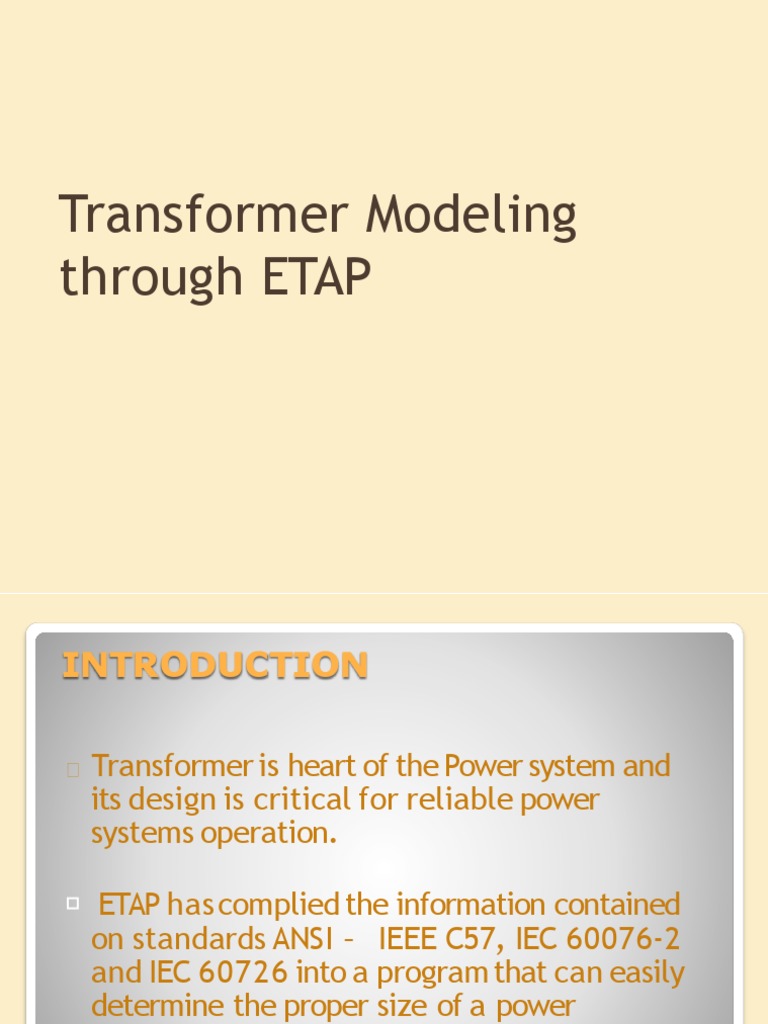 Transformer Modeling Through ETAP | PDF | Transformer | Manufactured Goods