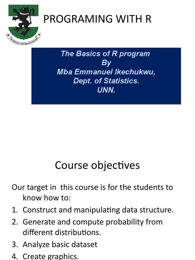 R Training by Emma Mba | PDF | Matrix (Mathematics) | Quantile