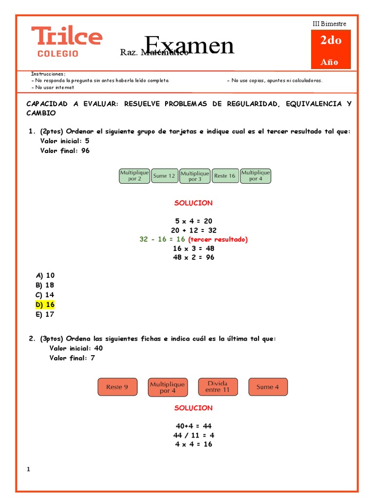 Solucion Examen RM | PDF | Prueba (evaluación)