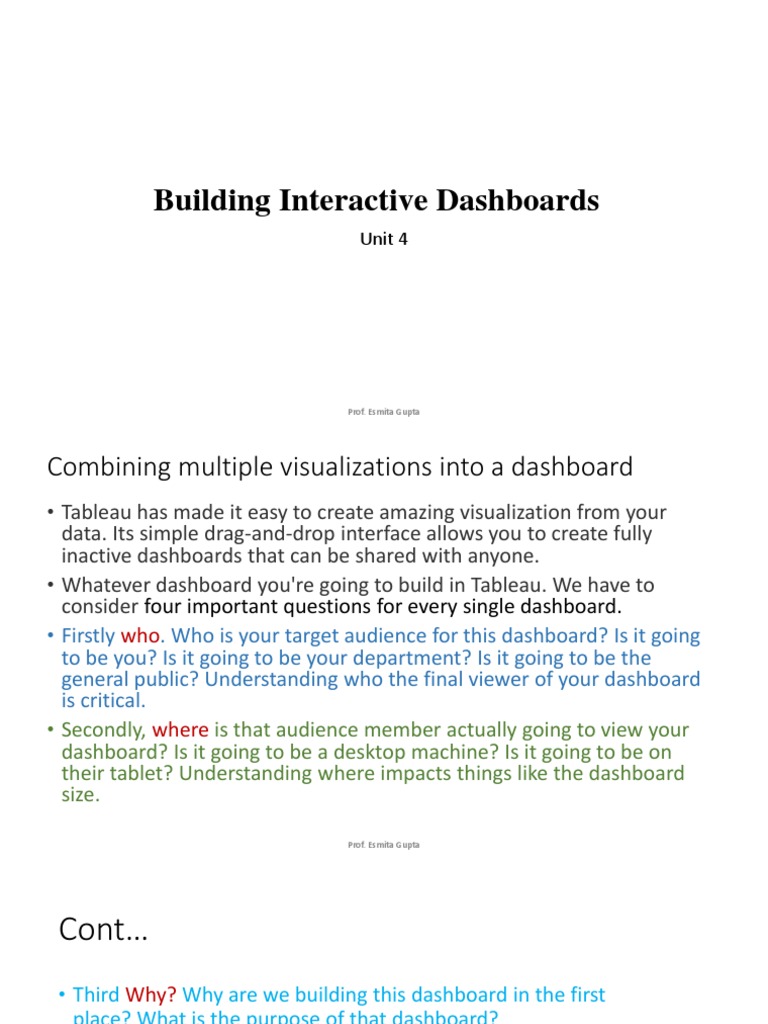 Building Interactive Dashboards Unit 4 Pdf Software Computing
