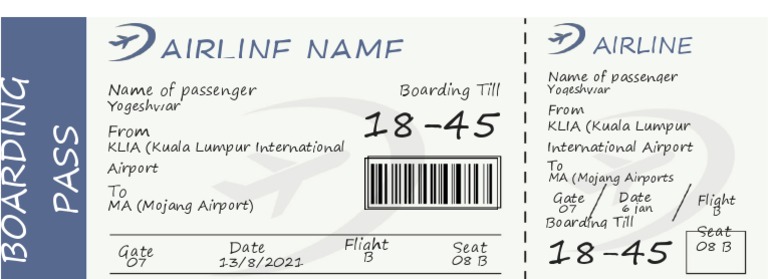 Plane Ticket Template (Edited) | PDF