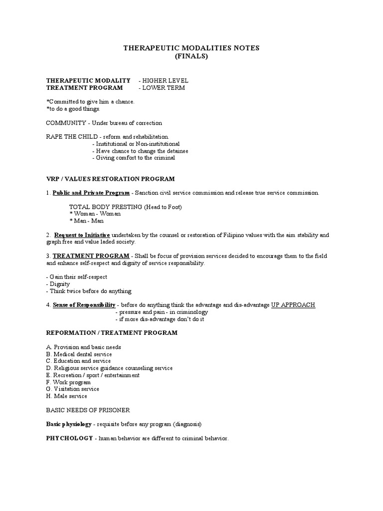 Ca3 Therapeutic Modalities Final Coverage | PDF | Restorative Justice | Justice