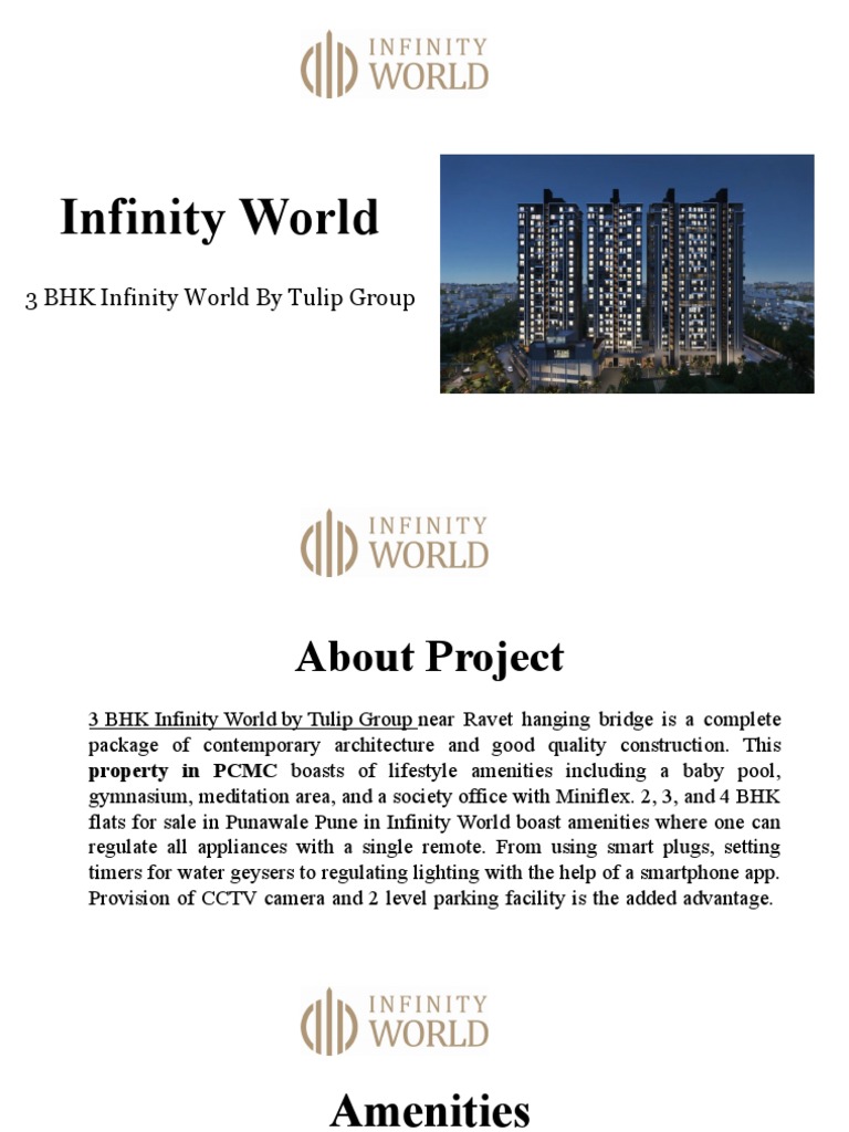 3 BHK Infinity World by Tulip Group | PDF