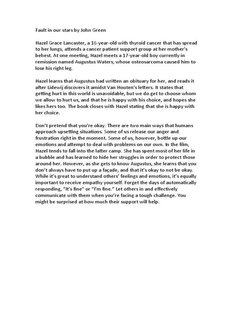 Fault in Our Stars by John Green | PDF