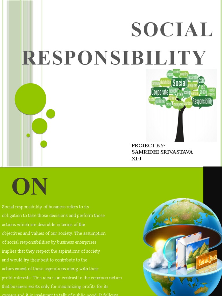 Social Responsibility: Project By-Samridhi Srivastava Xi-J | Download ...