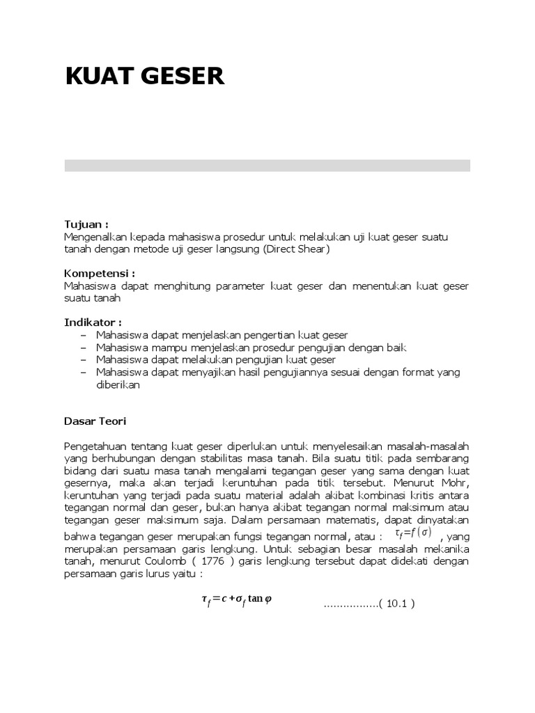 Kuat Geser | PDF
