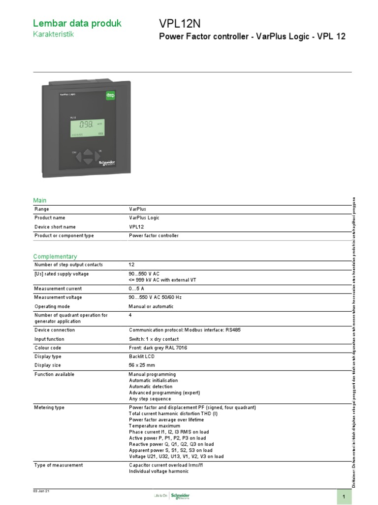 VarPlus Logic - VPL12N | PDF | Relay | Alternating Current