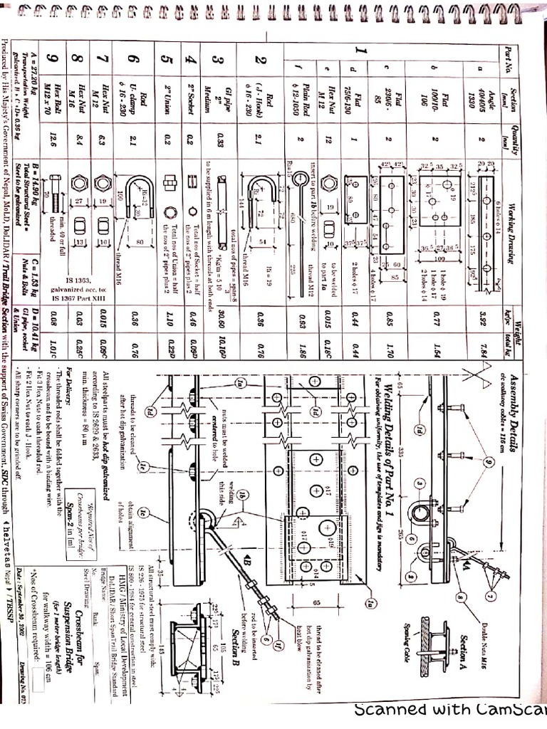 D Type Suspension Bridge Standard DRWNG Scanned File Ptab | PDF