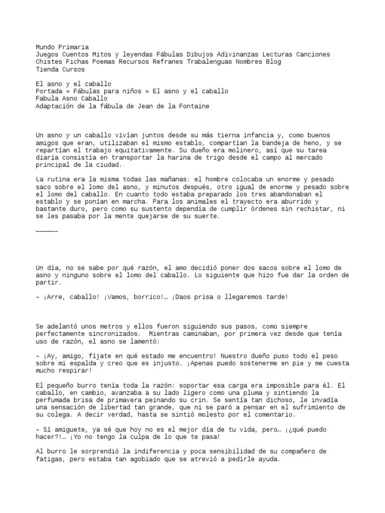 El Asno y El Caballo | PDF | Burro