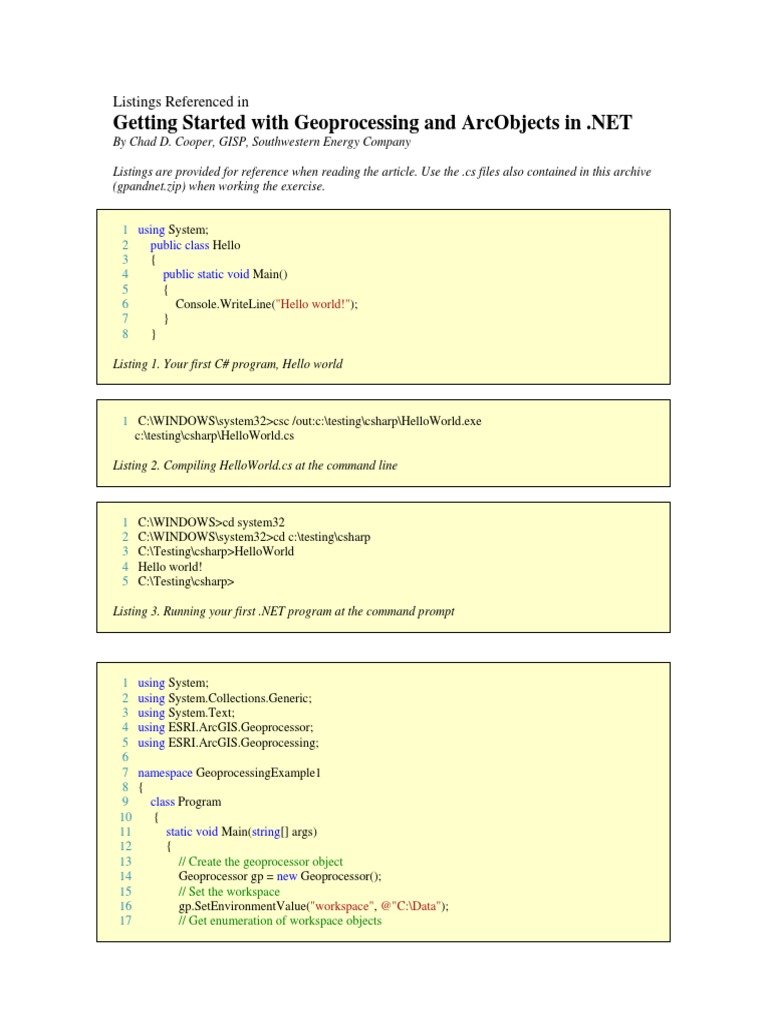 Getting Started with Geoprocessing and ArcObjects in .NET | PDF | Esri | Arc Gis