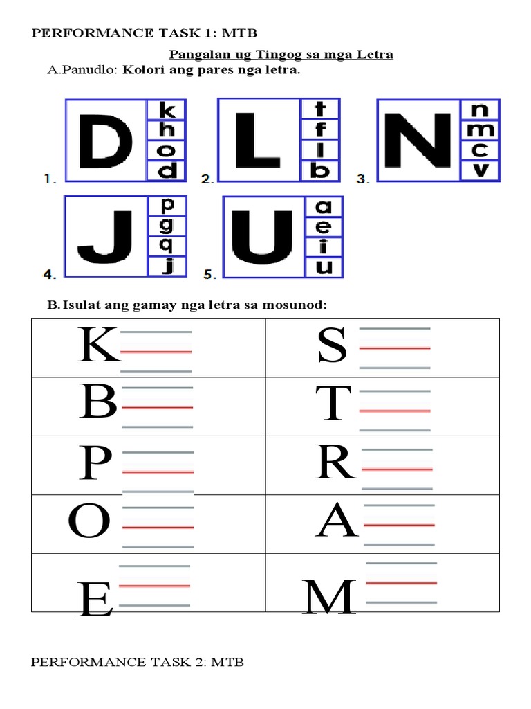 PERFORMANCE TASK 1 and 2 MTB | PDF