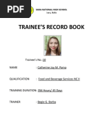 Trainees Record Book Sample | PDF | Behavior Modification | Learning